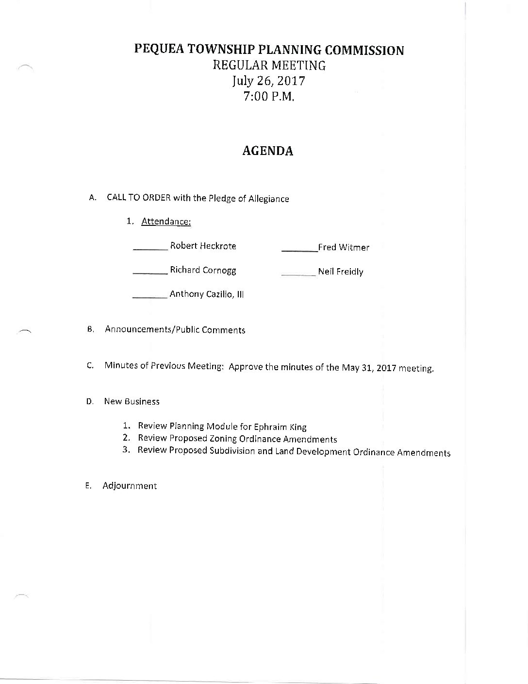 2017-07-26 PTPC Agenda - Pequea Township