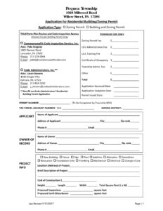 2018 Residential Building-Zoning Permit - Pequea Township