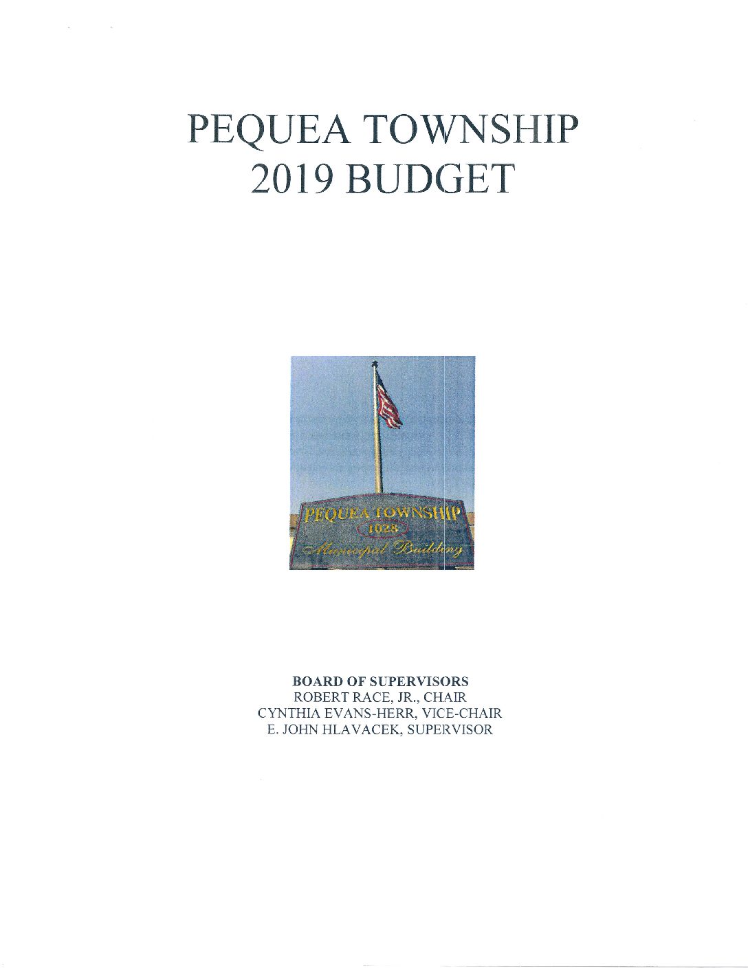2019 Pequea Twp Budget - Pequea Township