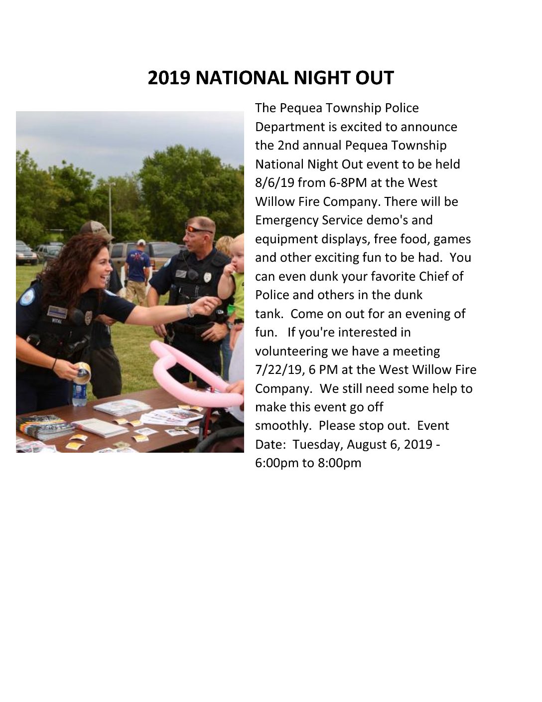 2019 NATIONAL NIGHT OUT-ad for website - Pequea Township